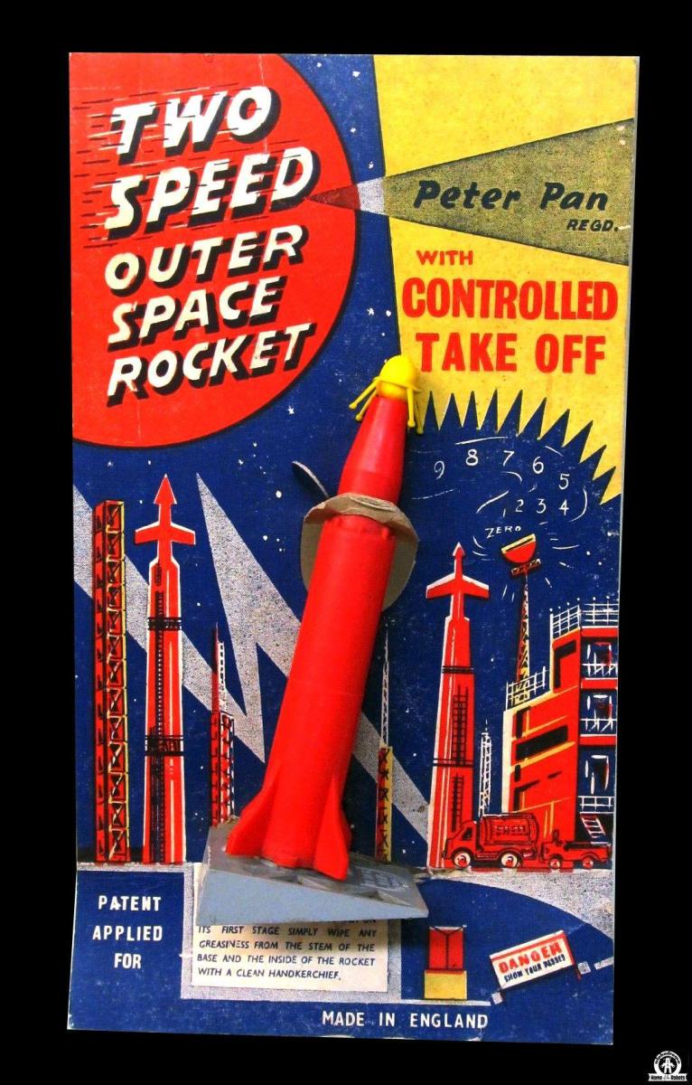 TWO SPEED OUTER SPACE ROCKET - PETER PAN - ENGLAND - Toy Database ...