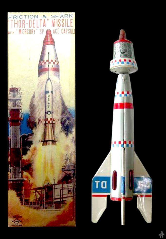 THOR-DELTA MISSILE WITH MERCURY SPACE CAPSULE - DAIYA - JAPAN - Toy ...