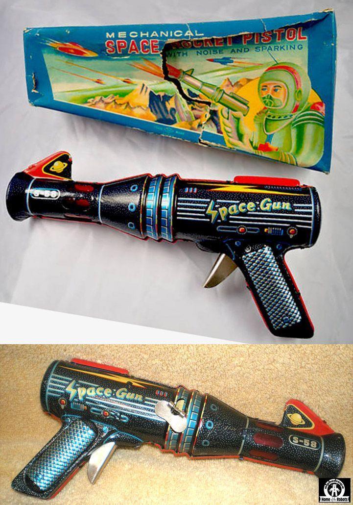SPACE ROCKET PISTOL S-58, WIND UP VERSION - DAIYA - JAPAN - Toy ...