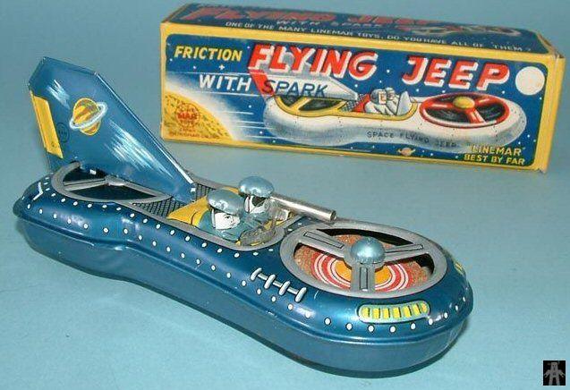 FRICTION FLYING JEEP WITH SPARK - LINEMAR - JAPAN - Toy Database ...