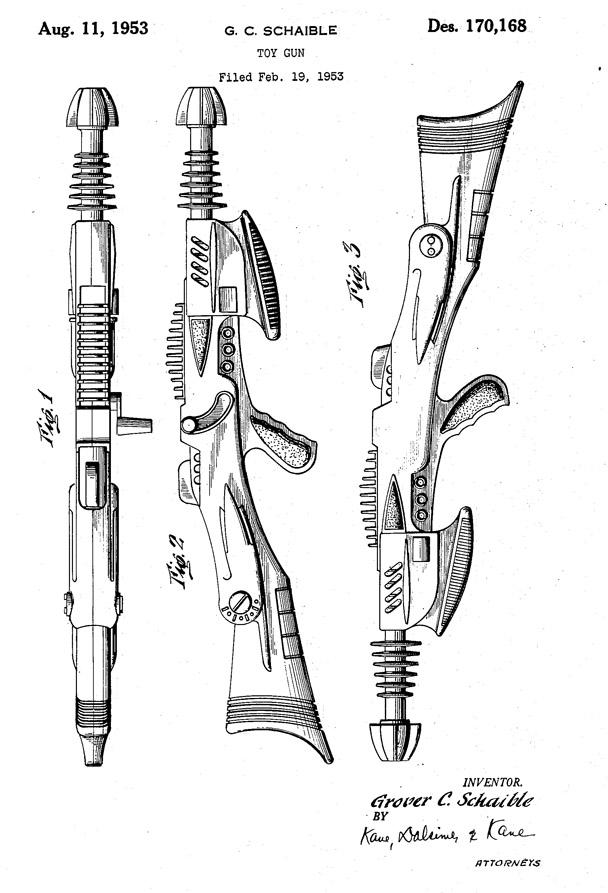 1953 Patent Pyrotomic Disintegrator Rifle - SPACE GUN PATENTS ...