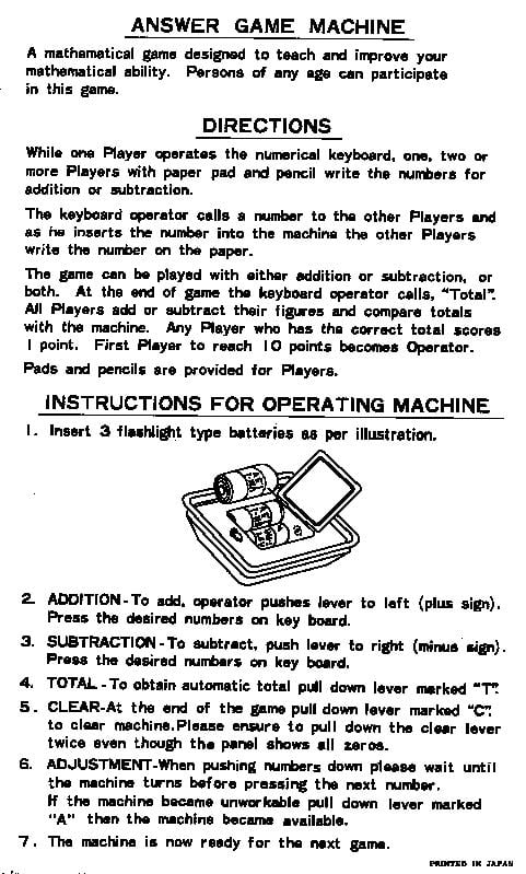 Answer Game Robot Leaflet - BOXES & INSTRUCTION SHEETS - Alphadrome ...