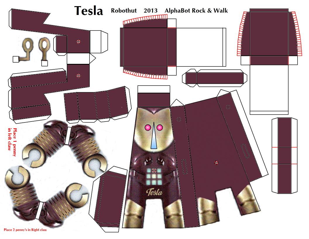 Tesla the paper craft ramp walking robot - PAPER CRAFT ROBOTS ...