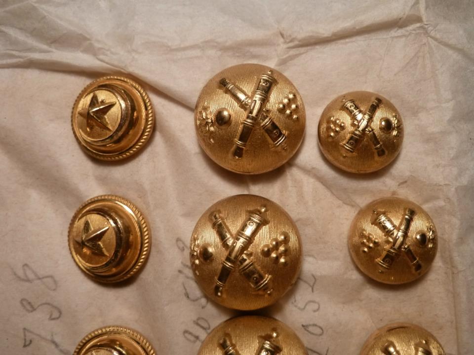 Ottoman Artillery And other classes tunic buttons made In Paris, France ...