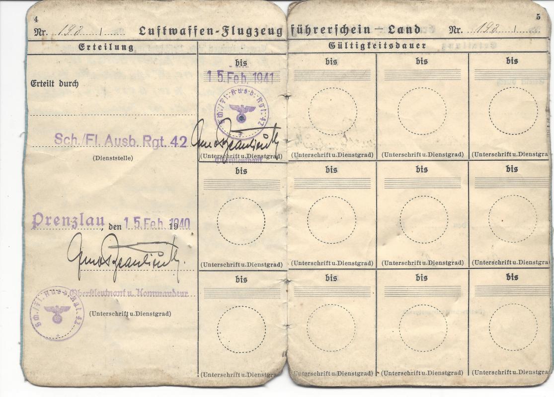 LUFTWAFFE DOCUMENTS AND PILOTS LOG BOOKS - Germany: Third Reich ...