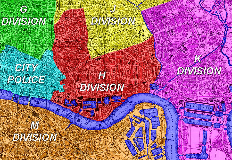 Metropolitan Police Divisional Areas 1888 - Great Britain: British ...