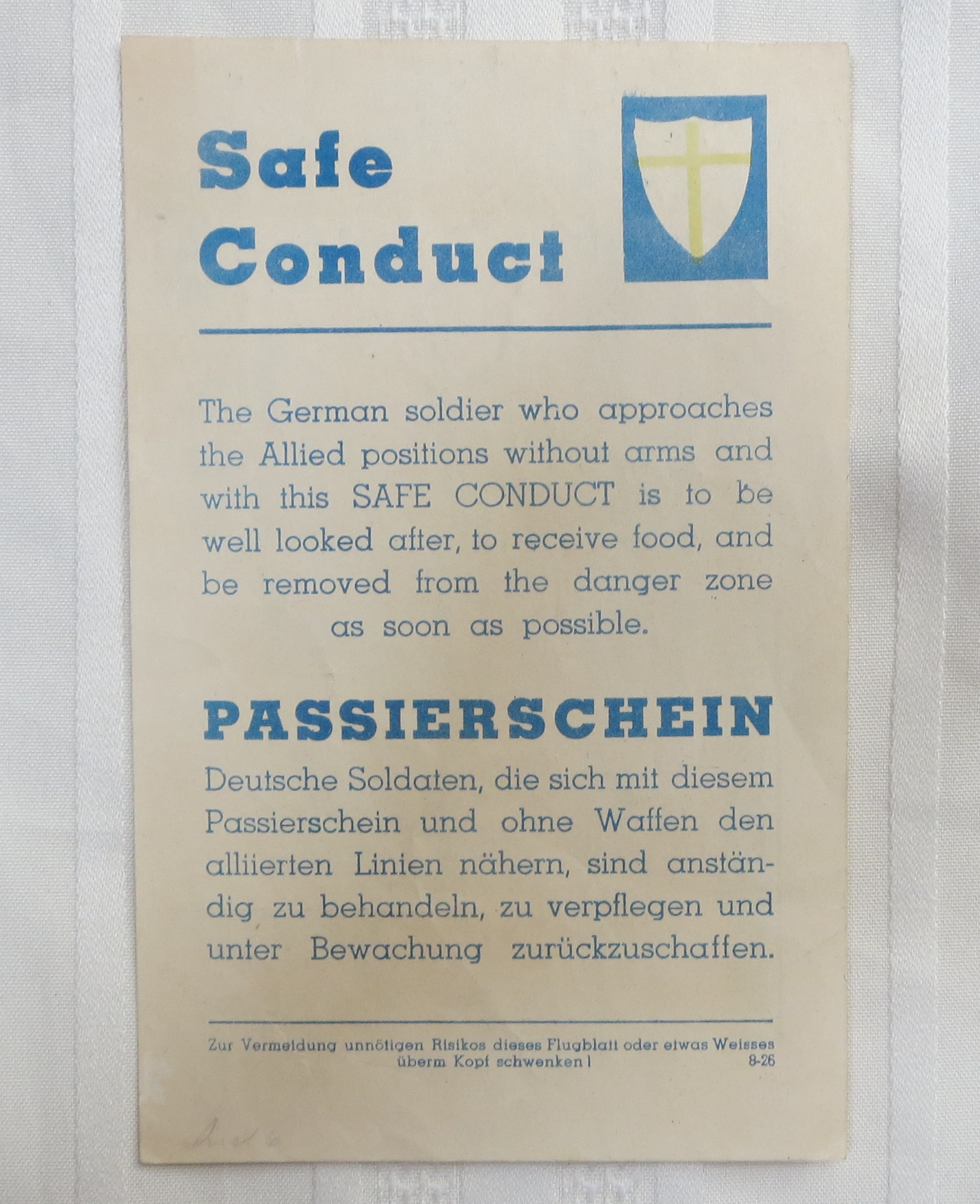 Safe Conduct Leaflets WW II - Desert Storm - Coins & Commemorative ...