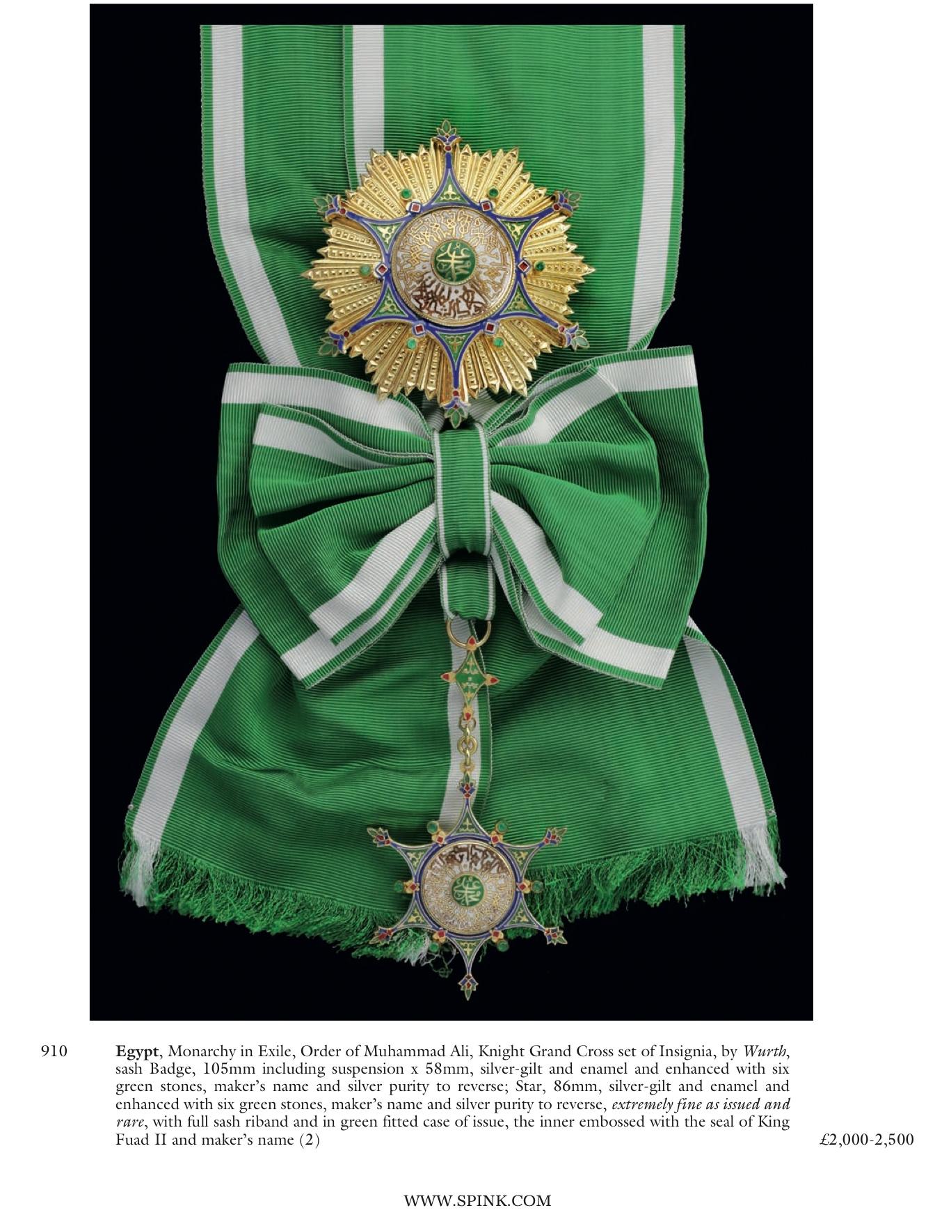 Interesting Egyptian orders in Spink Auction - Egypt & Middle East ...