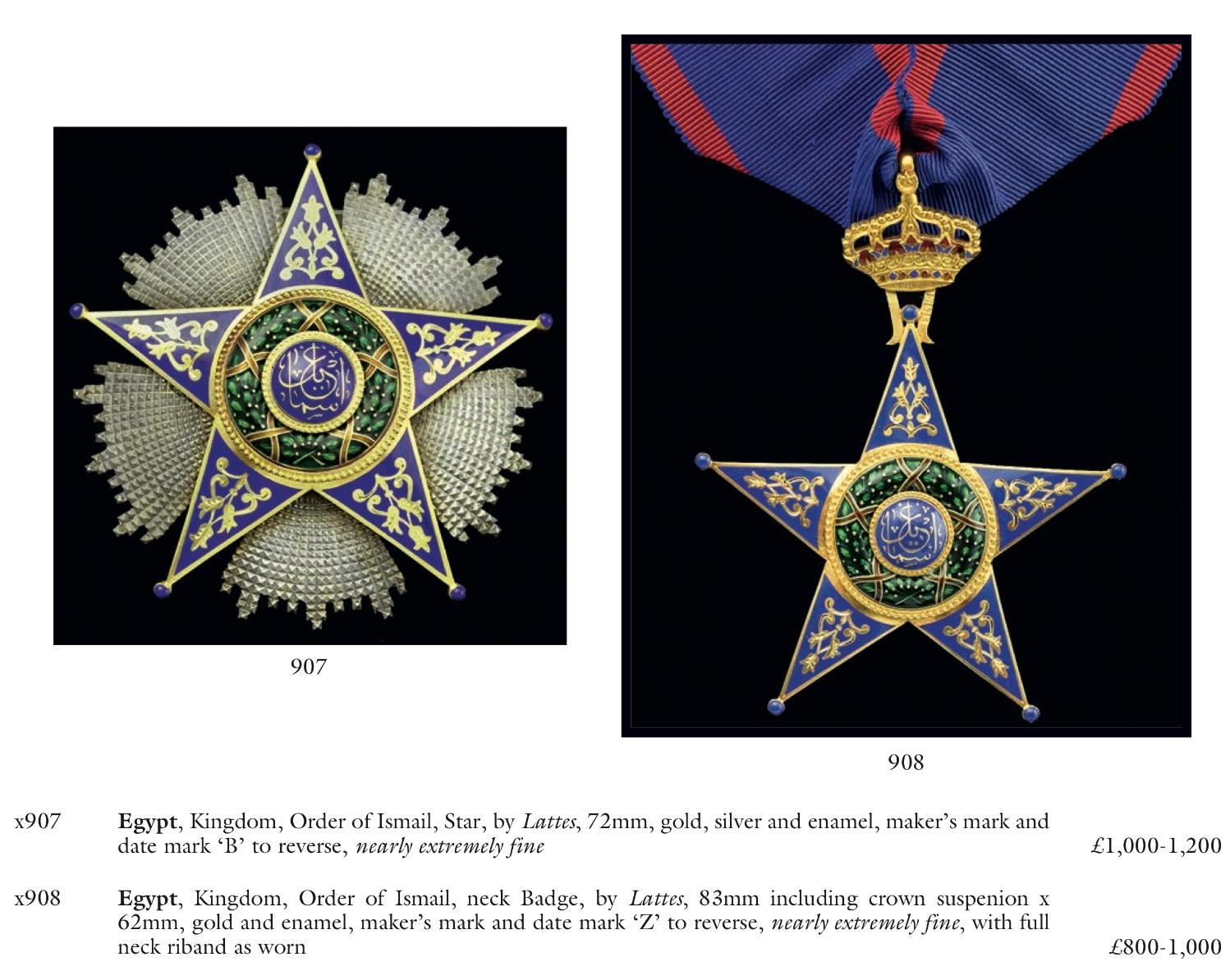 Interesting Egyptian orders in Spink Auction - Egypt & Middle East ...