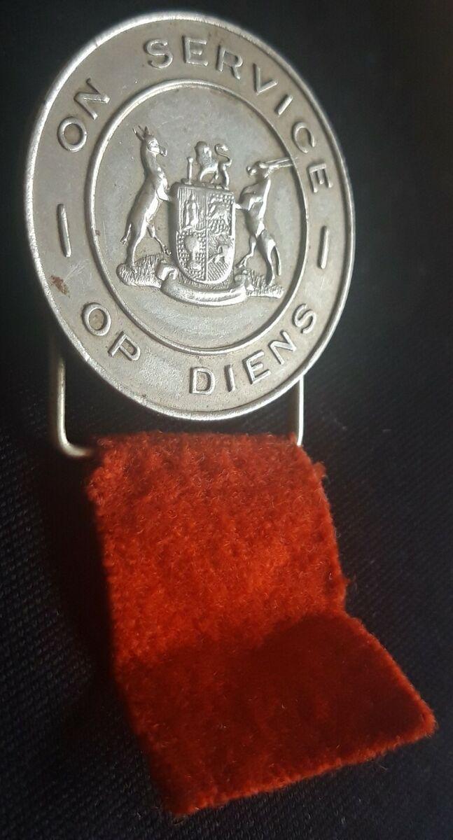 South African 'On Service - Op Diens' badge. - British Empire: Colonial ...