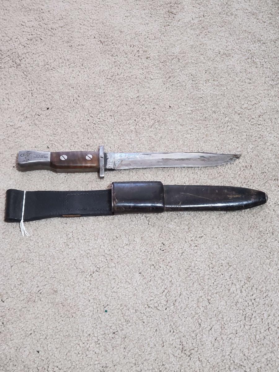 Mk.I Ross bayonet modified to be a civilian Bowie-style hunting knife ...
