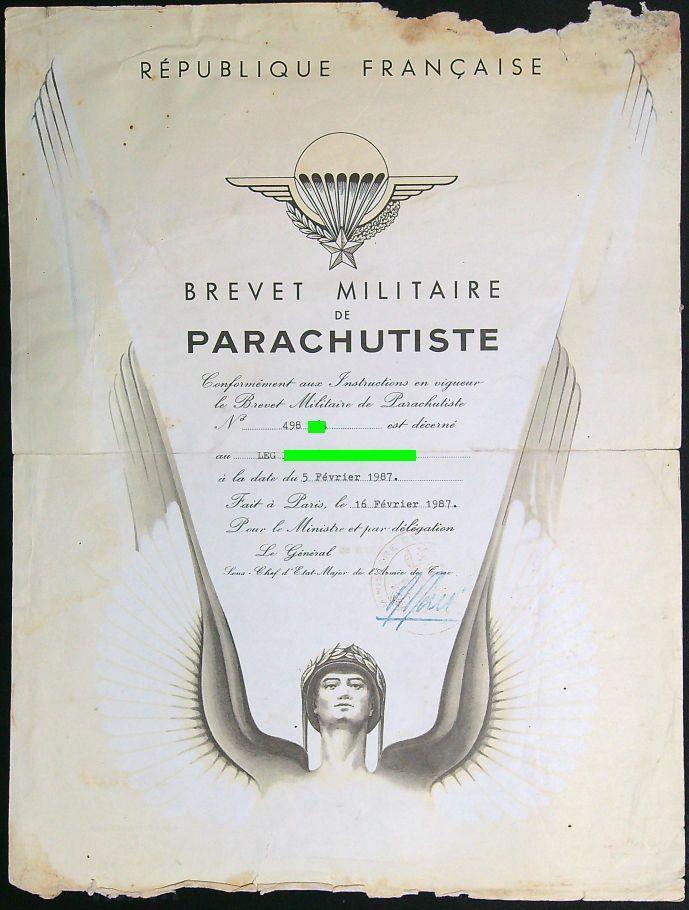 Variations French Para Brevet Diplome - France - Gentleman's Military ...