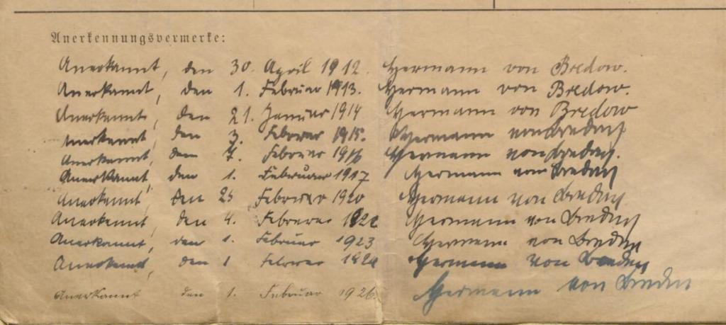 Bredow, Hermann von - Germany: All Eras: Signature Database - Gentleman ...