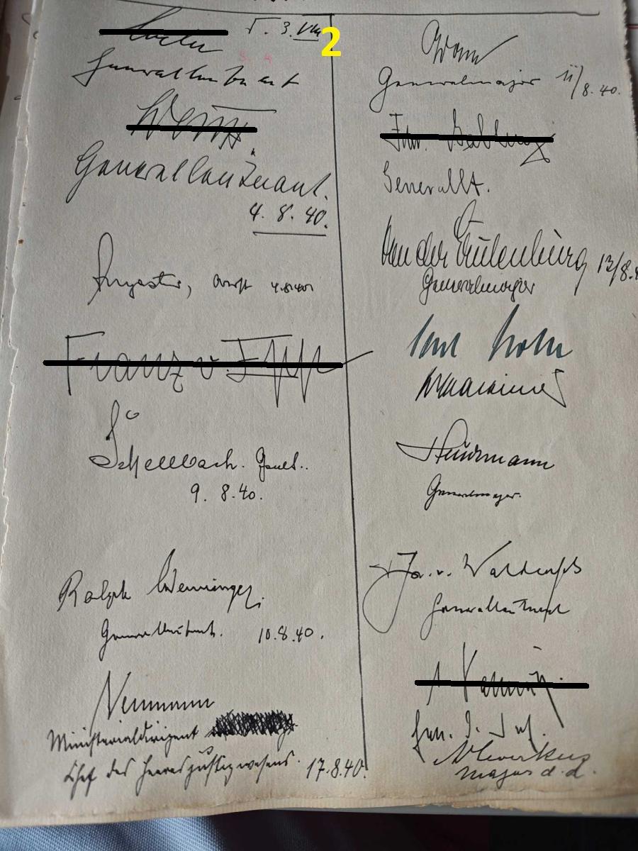 Unidentified German WW2 Officials and Military signatures - Germany ...