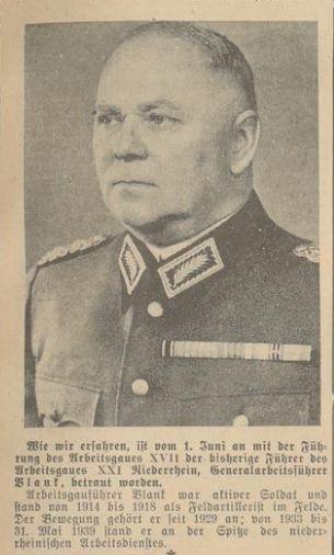 Generalarbeitsführer Maximilian Blanck - Germany: Third Reich: Research ...