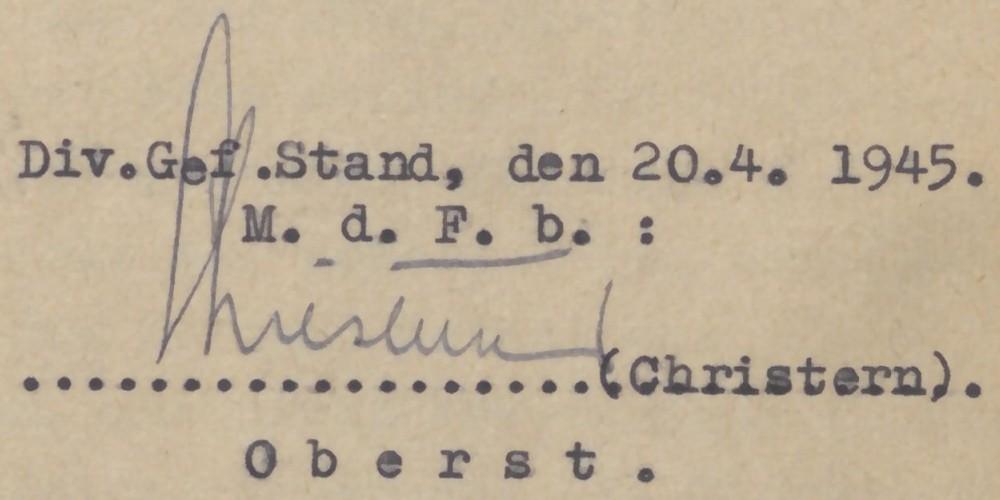 Christern, Hans (RK) - Germany: All Eras: Signature Database ...