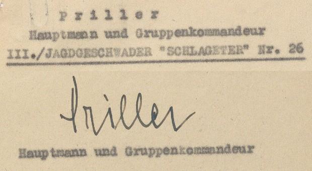 Priller, Josef "Pips" - Germany: All Eras: Signature Database ...