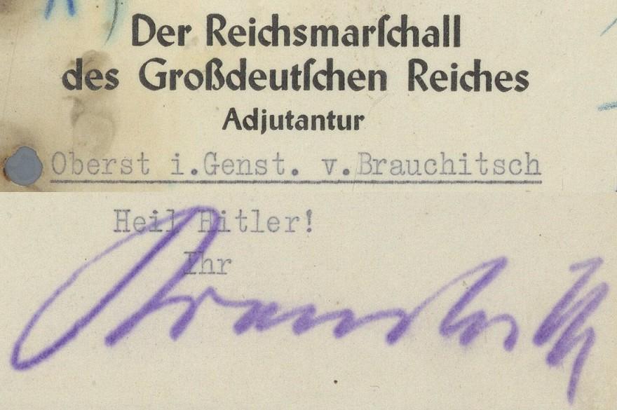 Brauchitsch, Bernd von - Germany: All Eras: Signature Database ...