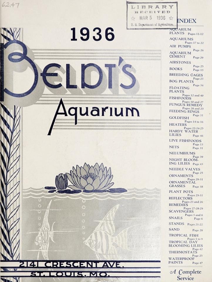 Beldt's Aquarium 1936 - Files - Aquarium Co-Op Forum