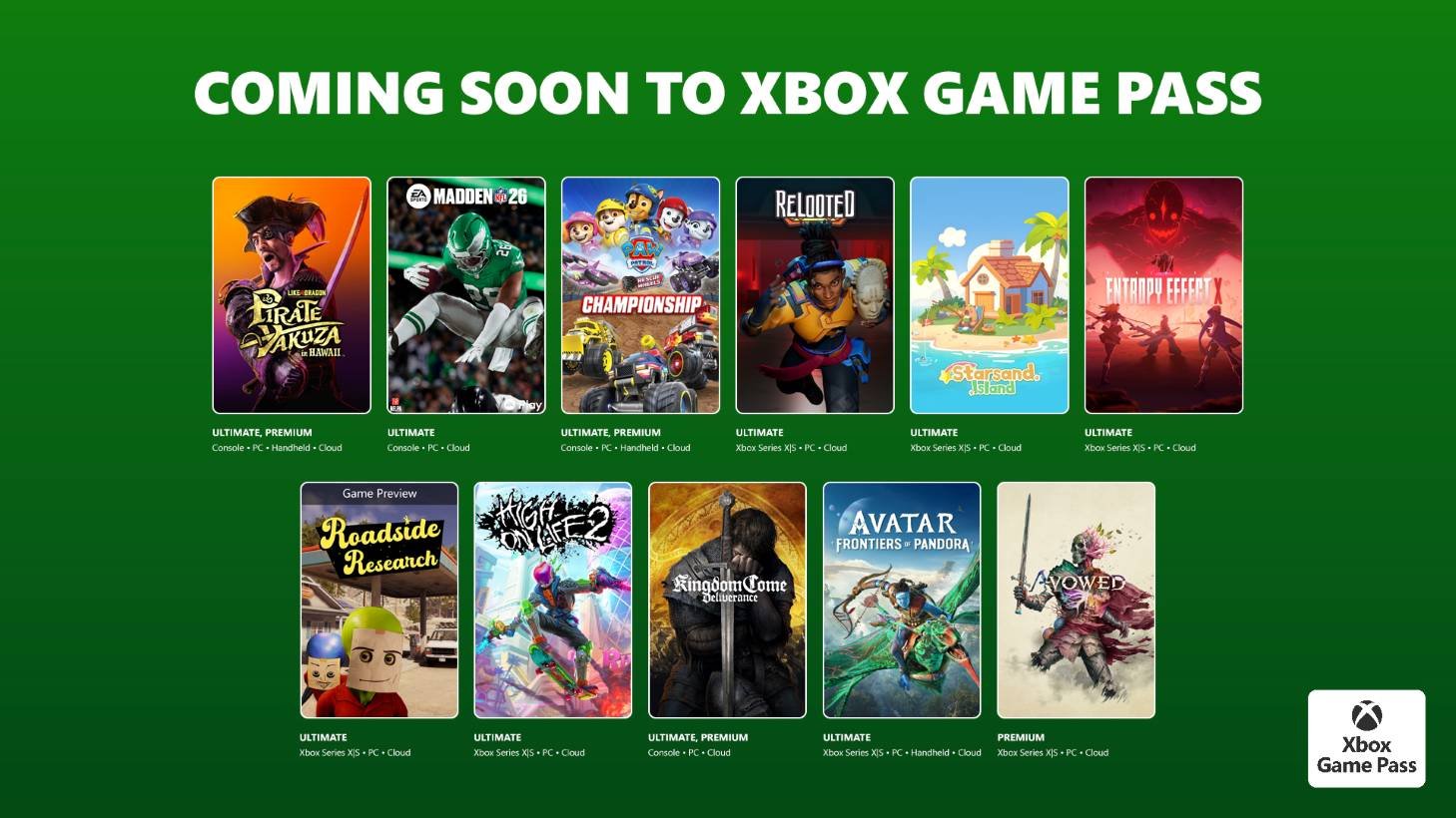 Xbox Game Pass February Highlights: Madden 26, Avatar, High on Life 2 ...