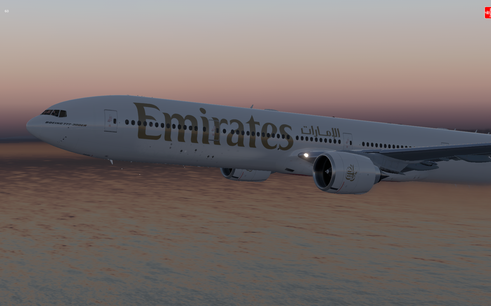 New Emirates Livery for FF777 1.0.0 - 777 (Flight Factor) - Threshold