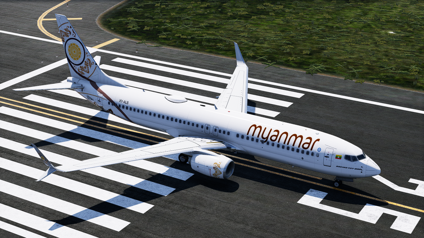 (80NGv2) Myanmar National Airlines (XY-ALB) - 737-800 - Threshold