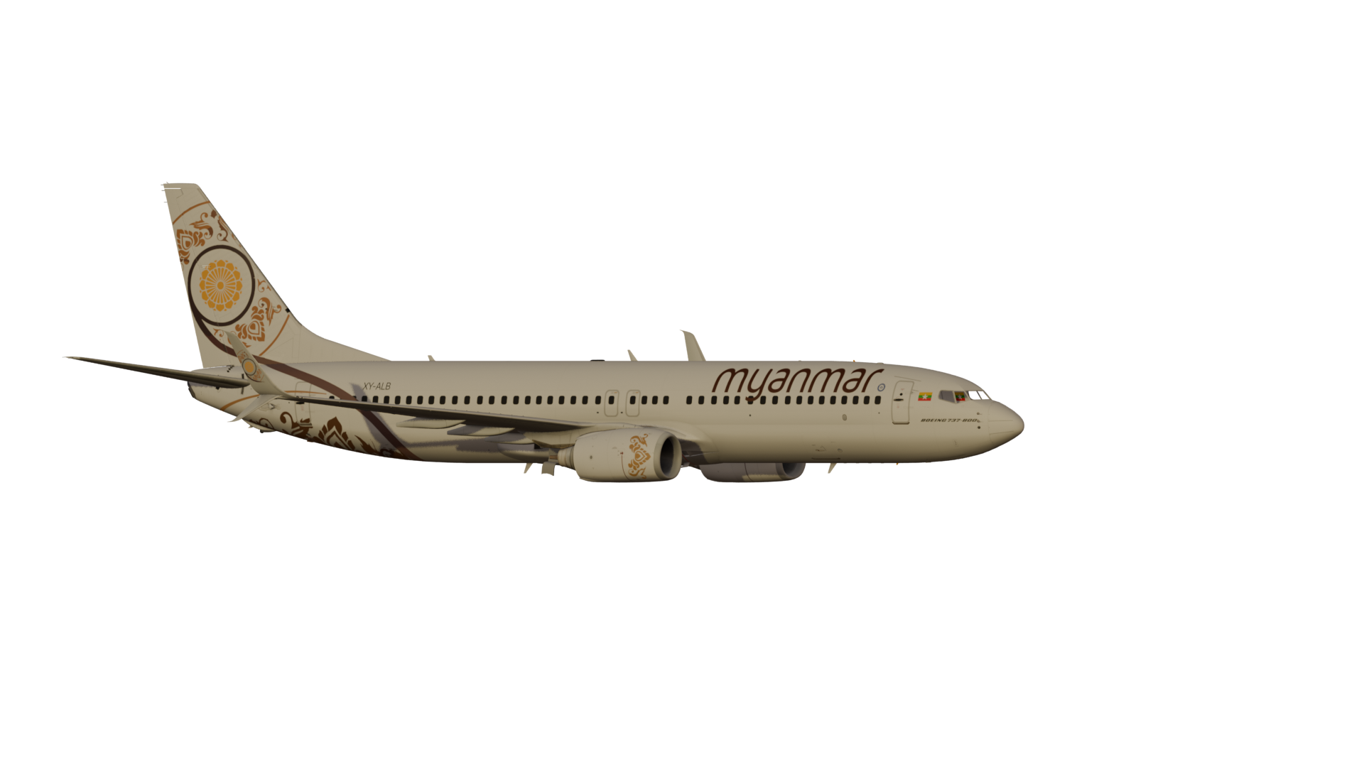 (80NGv2) Myanmar National Airlines (XY-ALB) - 737-800 - Threshold