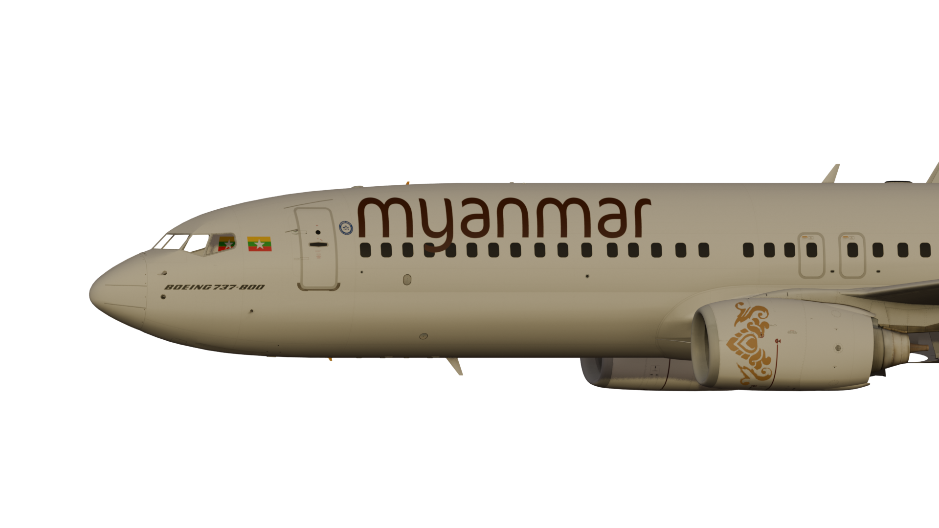 (80NGv2) Myanmar National Airlines (XY-ALB) - 737-800 - Threshold