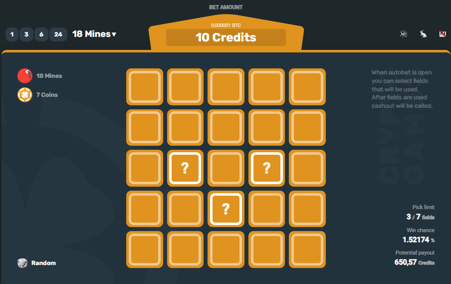 💣 Crypto.Games Challenge 💣 March 28th 💣 Minesweeper: 3 Coins on Field ...