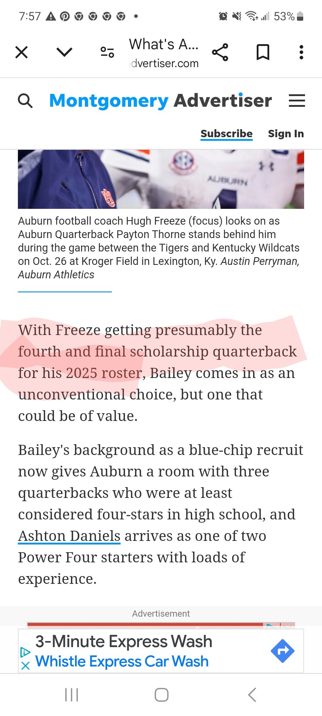 Former 4* QB Tanner Bailey Joins AU Football (Walk On) - Page 2 - AU ...