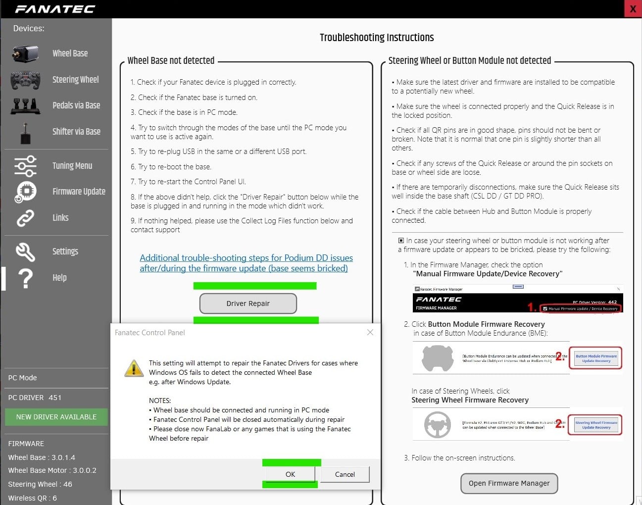 Fanatec products not detected in AC and Acc - Wheel Bases (and Racing ...