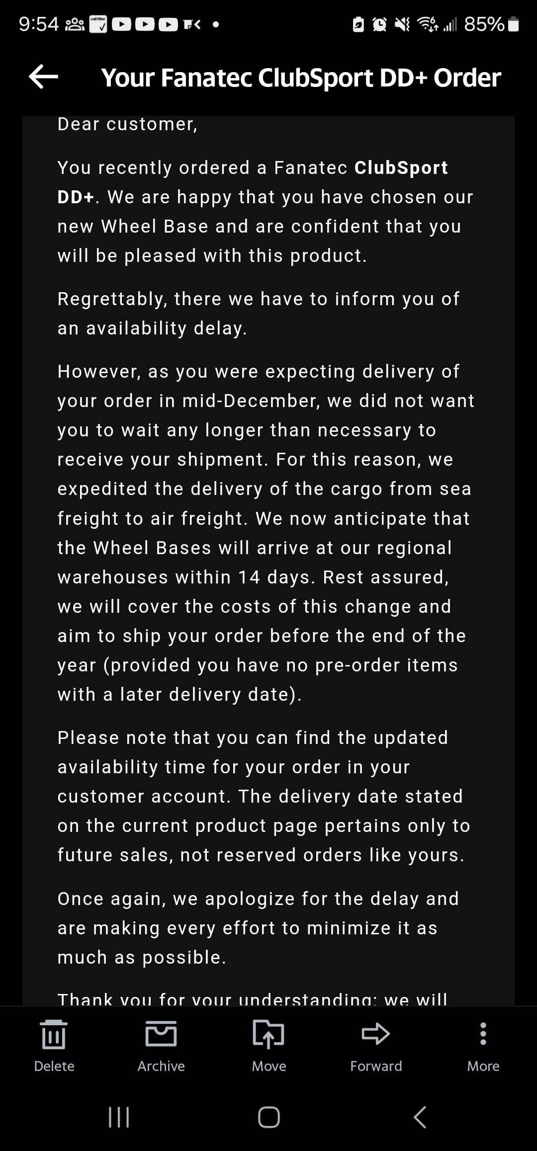 Received DD+ update email from Fanatec: - General Discussion / News and ...
