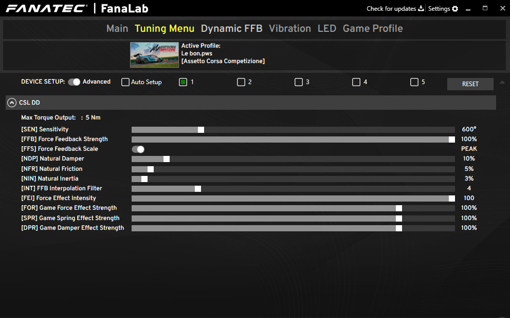 CSL DD FFB changed while settings haven't - Wheel Bases (and Racing ...