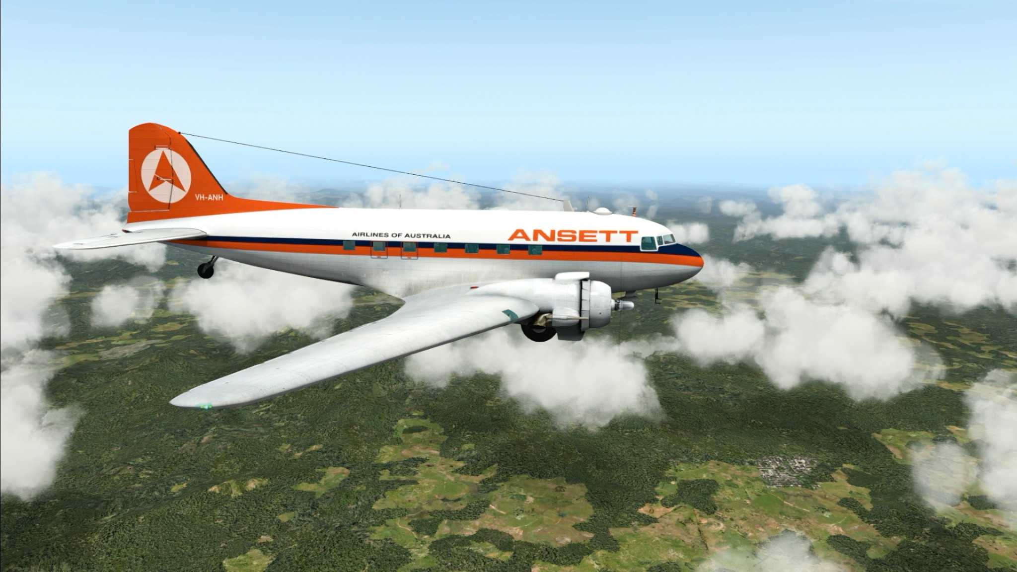 DC-3: Ansett's "VH-ANH" Delta-Liverie - Aircraft Skins - Liveries - X ...
