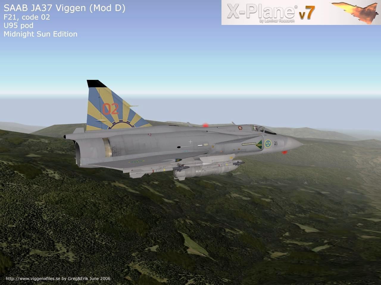 SAAB JA37 Viggen Midnight Sun XP7 - V7 Military Aircraft - X-Plane.Org ...