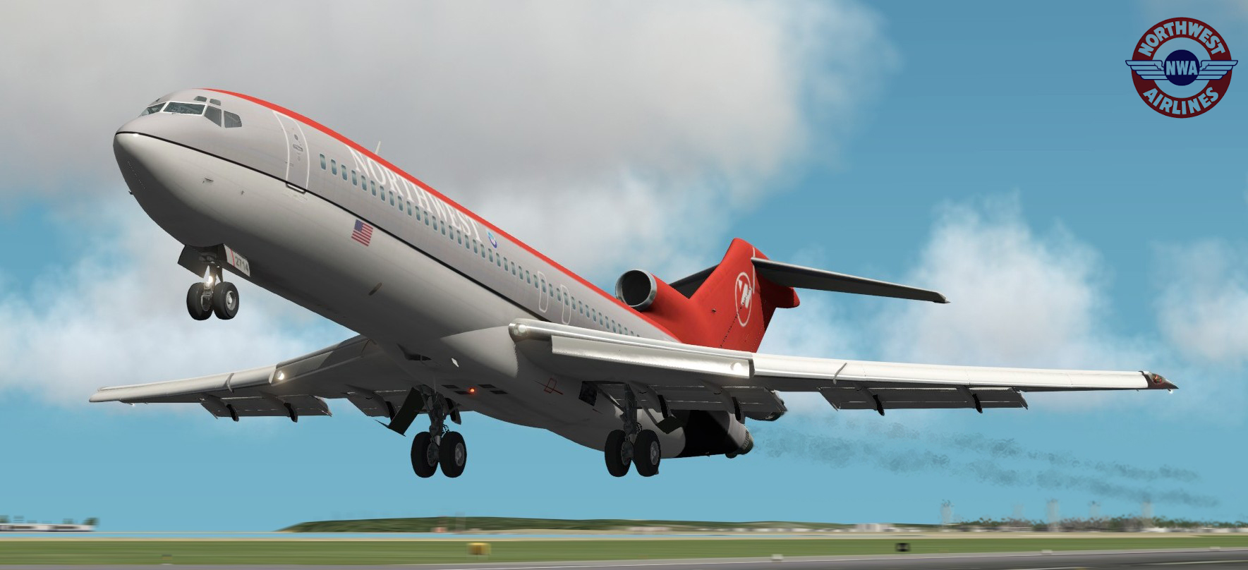 Northwest Airlines Boeing 727-200 'N718RC' FlyJSim - Aircraft Skins ...