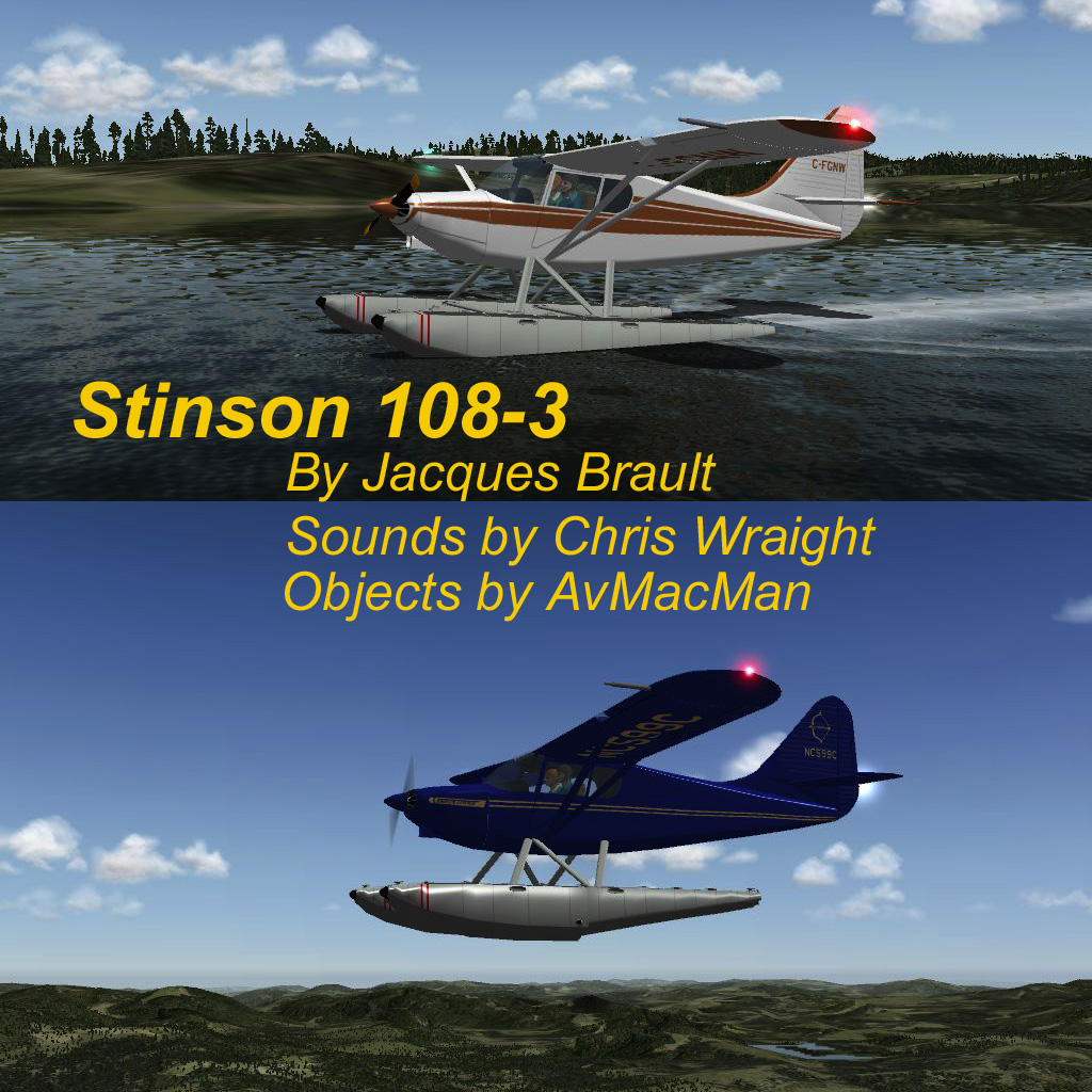 Stinson 108-3 Floatplane for v.8.64 & v.9,xx - V8 General Aviation Prop ...
