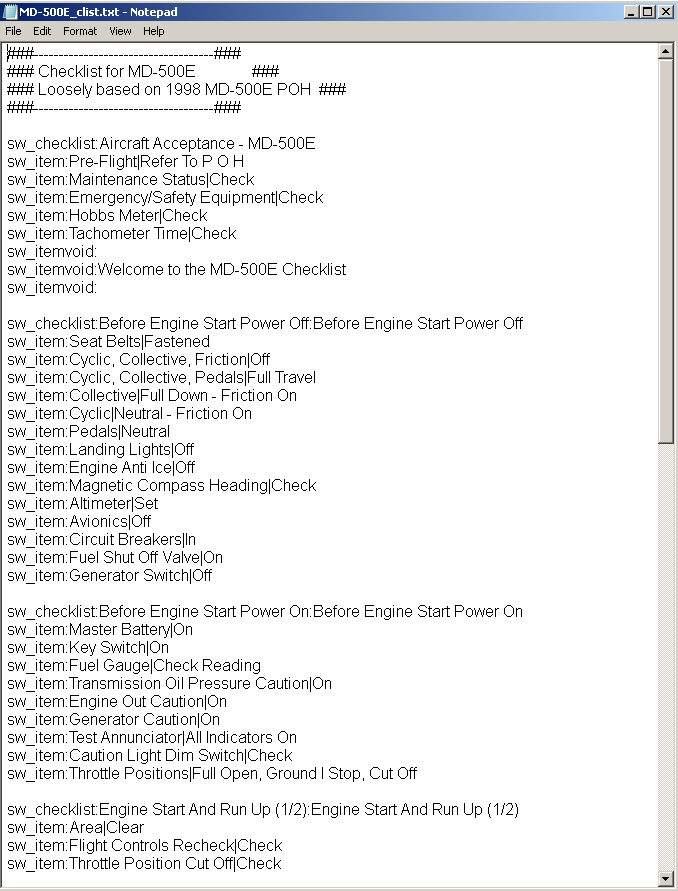 Helicopter Checklists - Utilities - X-Plane.Org Forum
