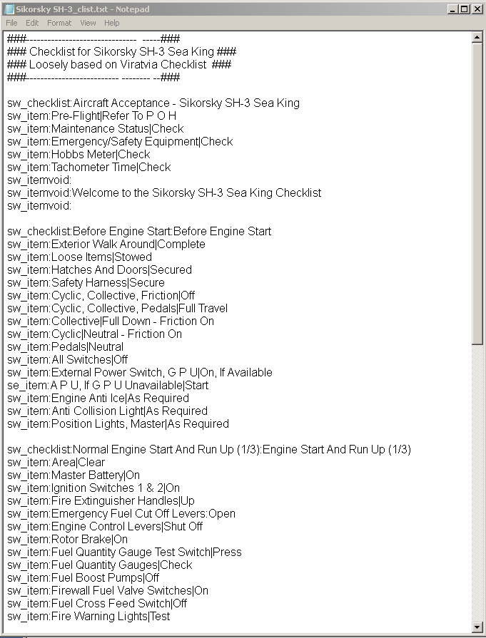 Helicopter Checklists - Utilities - X-Plane.Org Forum