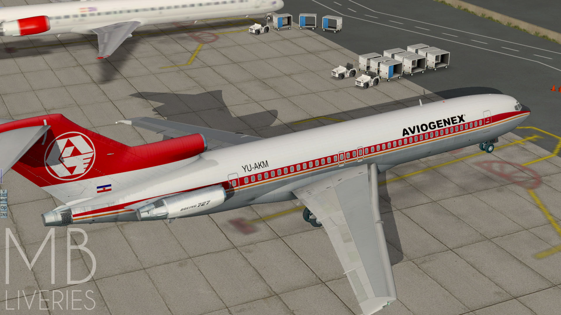 Aviogenex - Boeing 727-200Adv FlyJSim - Aircraft Skins - Liveries - X ...