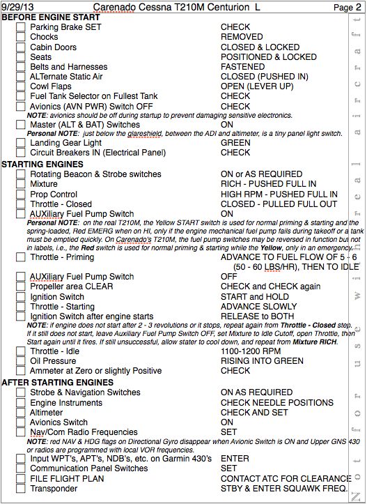 Carenado Cessna T210M Centurion II Checklists - Utilities - X-Plane.Org ...