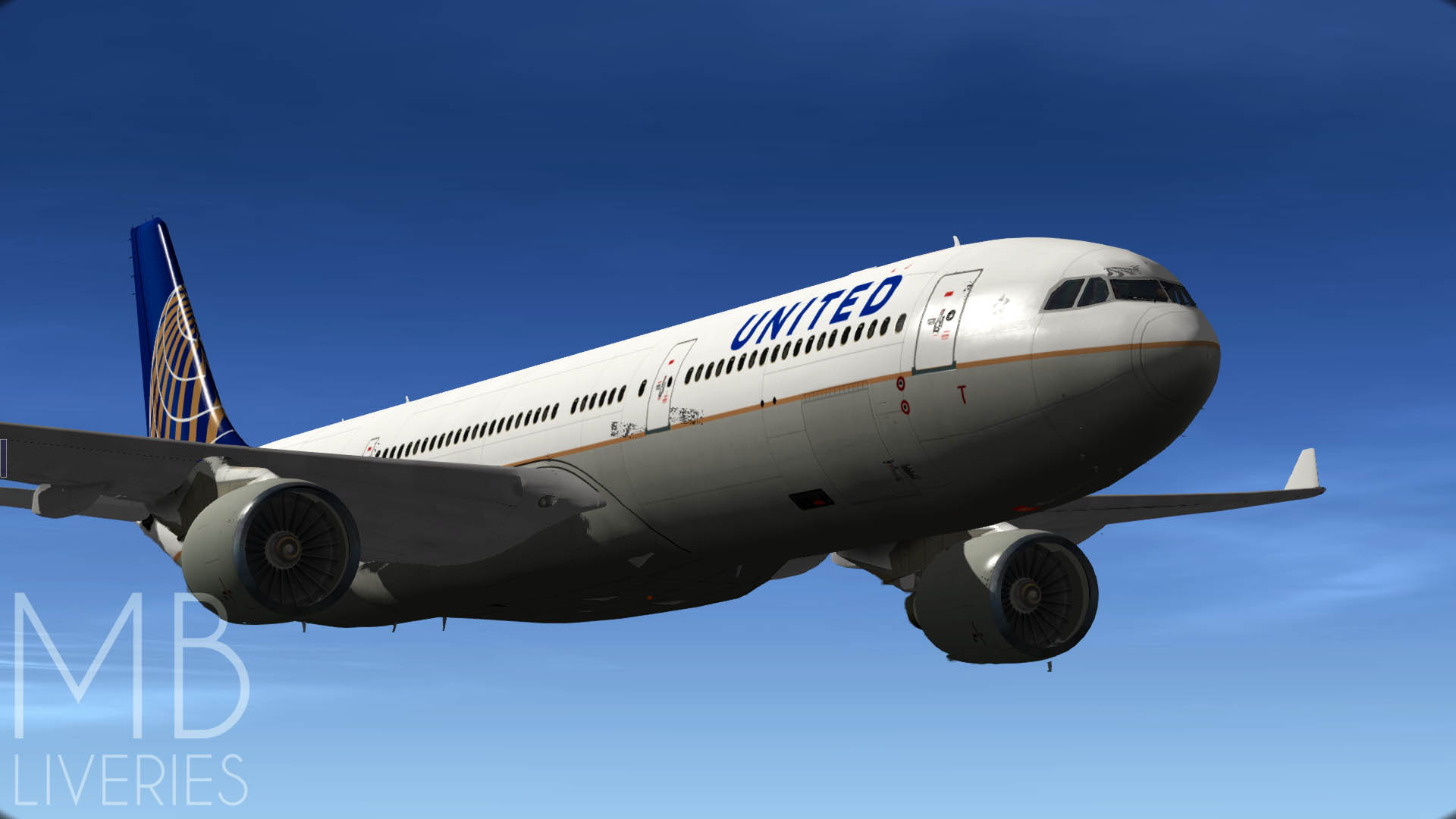 United - Airbus A330-323 PW X-Plane Paintshop - Aircraft Skins ...