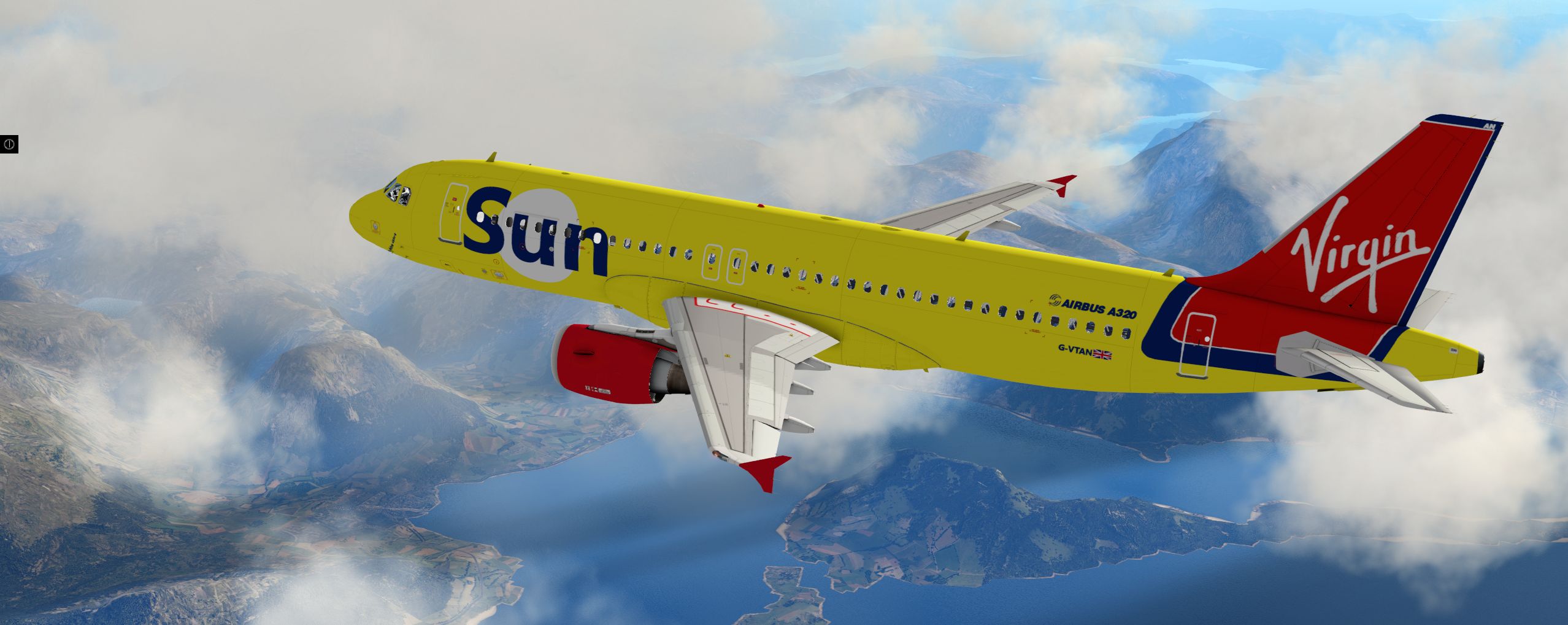 Jar Design A320 Virgin Sun - X Plane Dedicated - Aircraft Skins ...