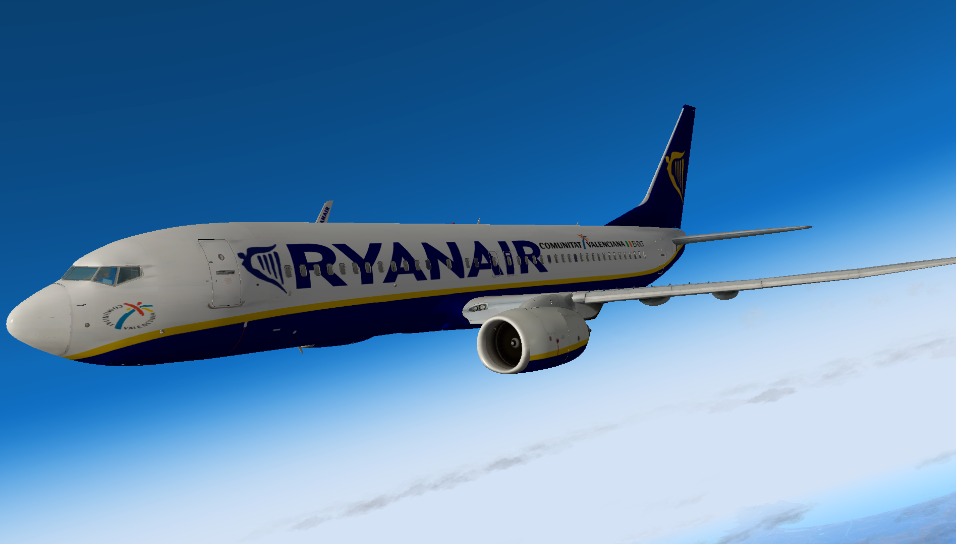737 Ryanair livery Comunitat Valenciana - Aircraft Skins - Liveries - X ...