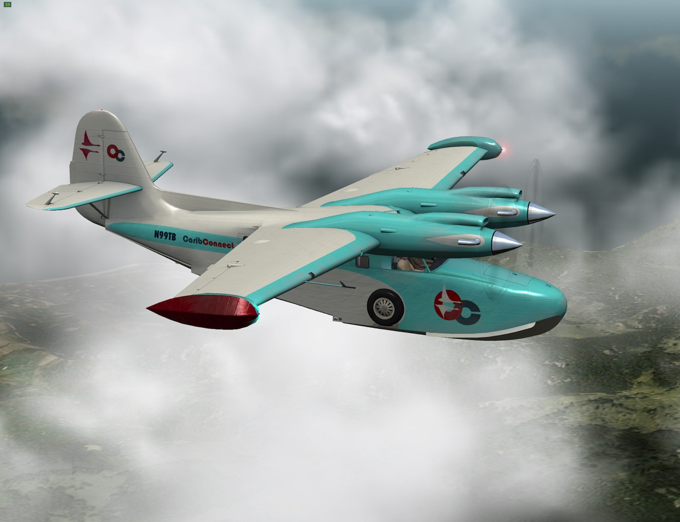 Turbo Goose "CaribConnect" fictional livery, (Ddenn's payware acf ...