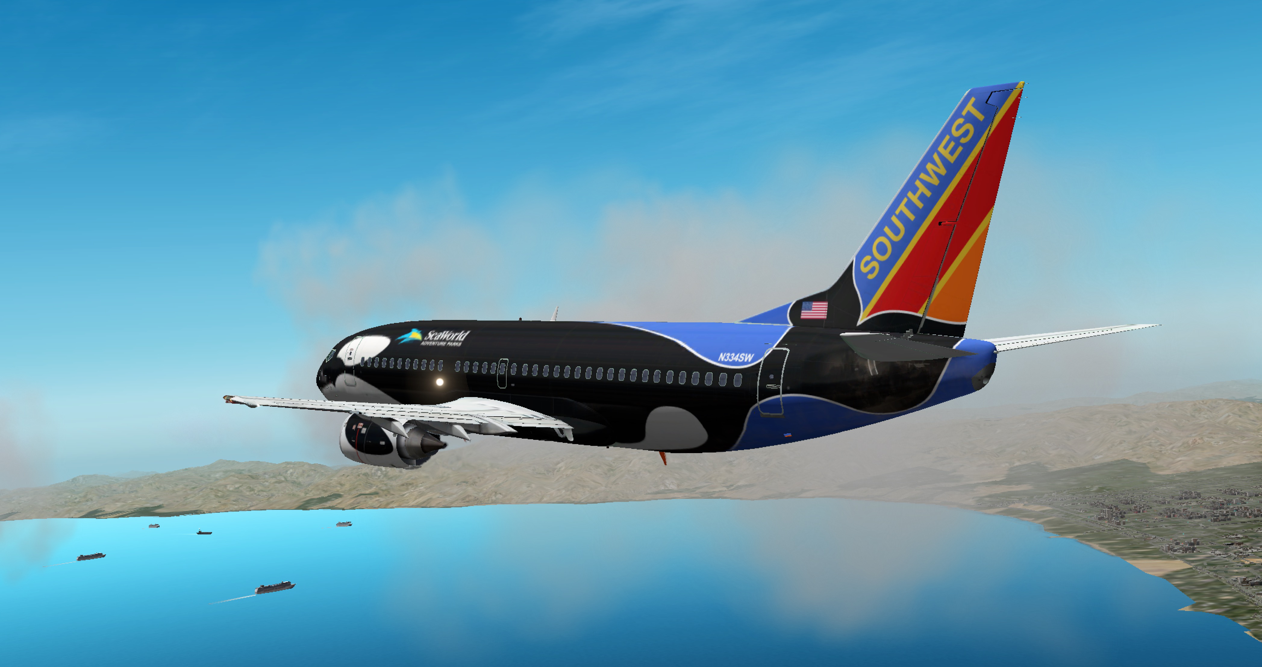 IXEG 737-300 Southwest "Shamu One" - N334SW Liveru - Aircraft Skins ...