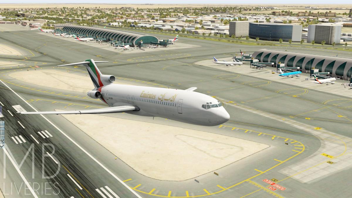 Emirates (A6-EMA) - Boeing 727-200Adv FJS - Aircraft Skins - Liveries ...