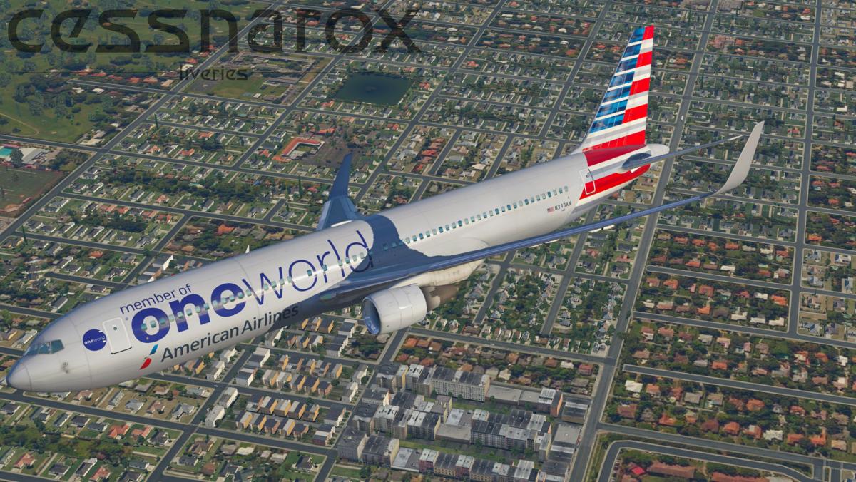 American Airlines OneWorld (New) - N343AN - FlightFactor 767-300 Livery ...