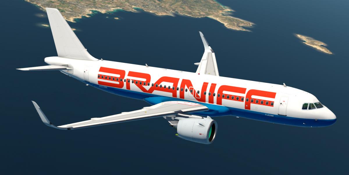 Braniff Red Billboard N903BN for JARDesign A320 - Aircraft Skins ...