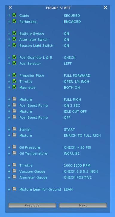 Checklist (clist.txt) for the Piper Super Cub 180 HP (from ASDG ...